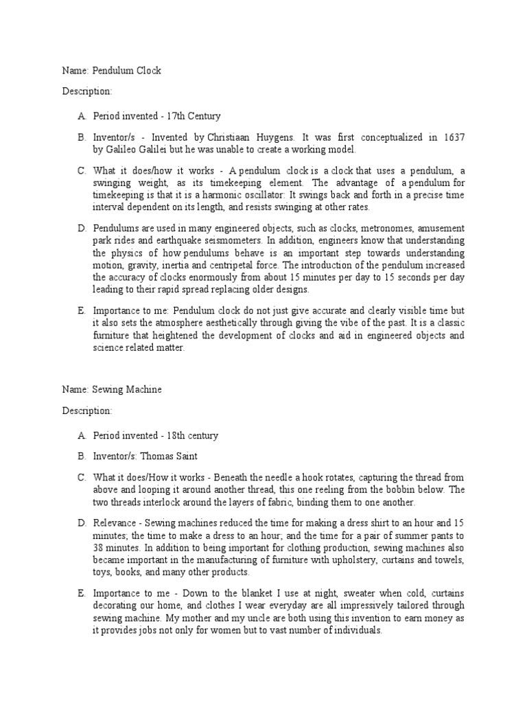 Modern Era Inventions | PDF | Touchscreen | Pendulum