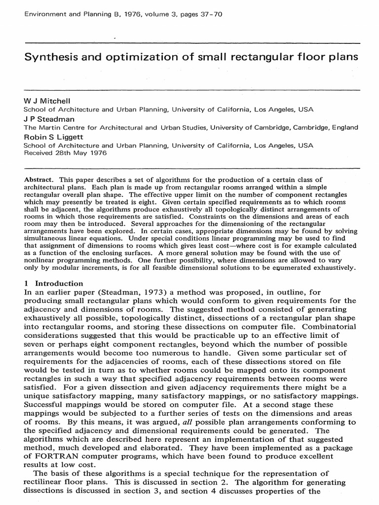 Synthesis and Optimization of Small Rectangular Floor Plans | PDF ...