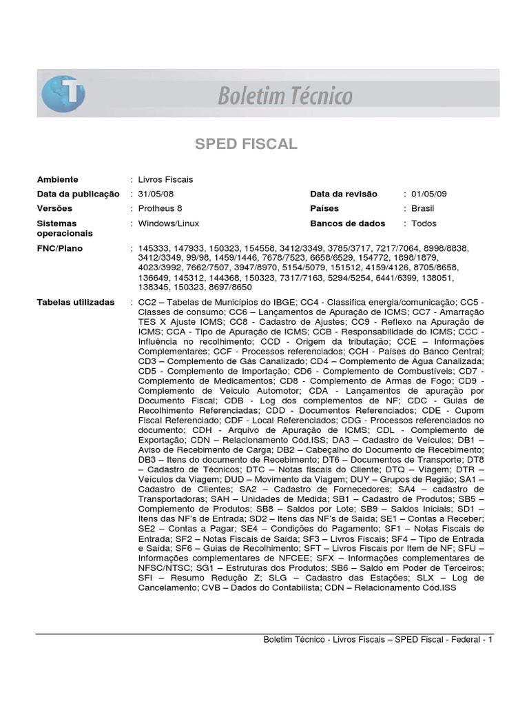 Fis Sped Fiscal | PDF | Recibo | Informação