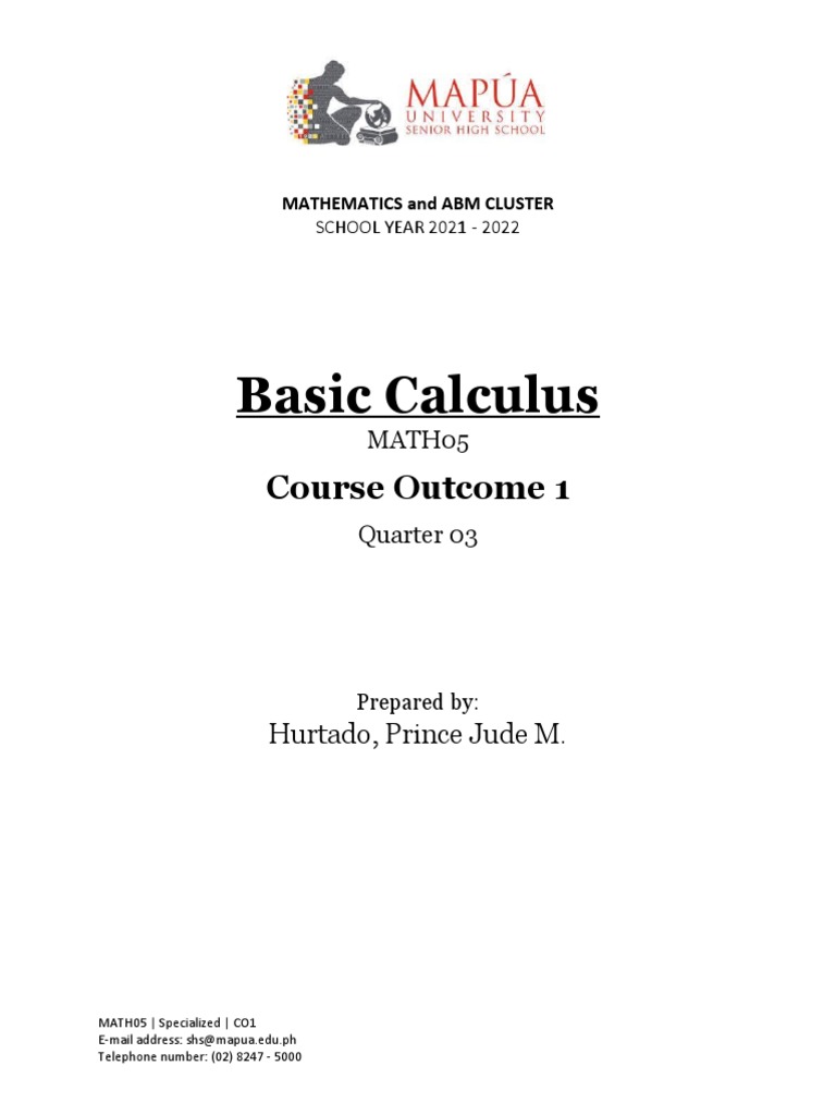 Basic Calculus: Course Outcome 1 | PDF | Tangent | Differential Calculus