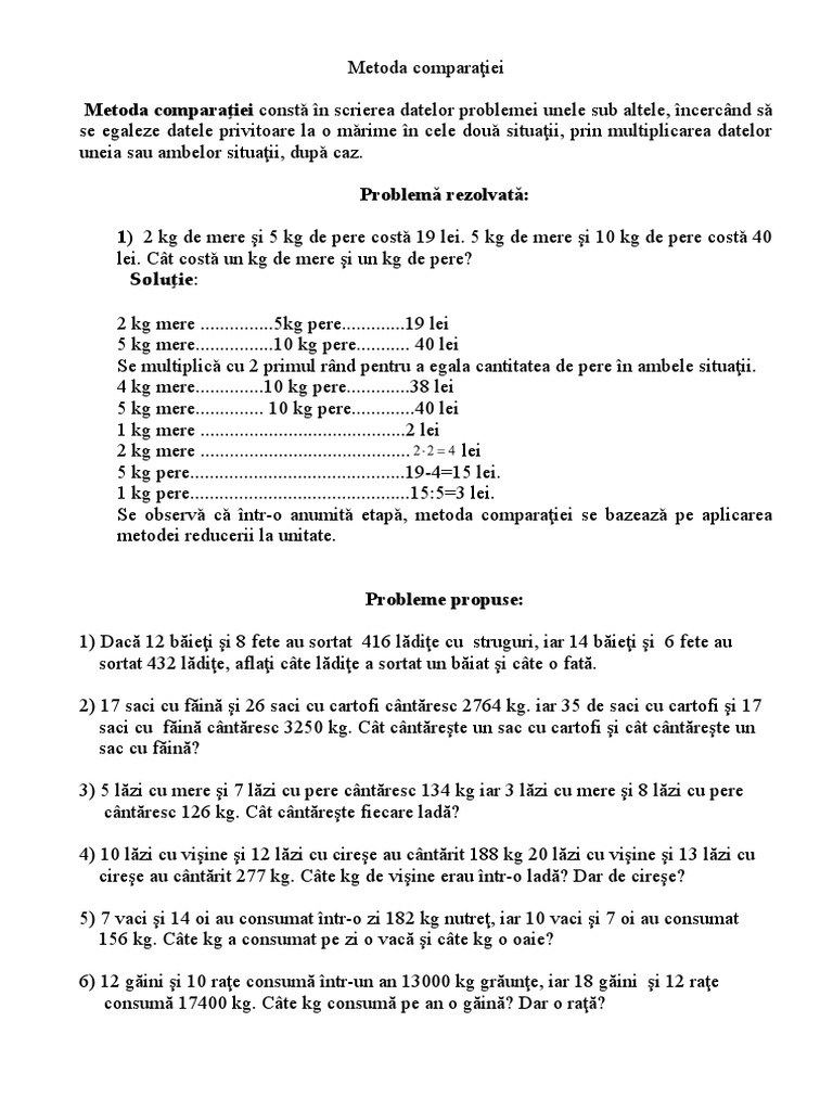 Metoda Comparatiei | PDF