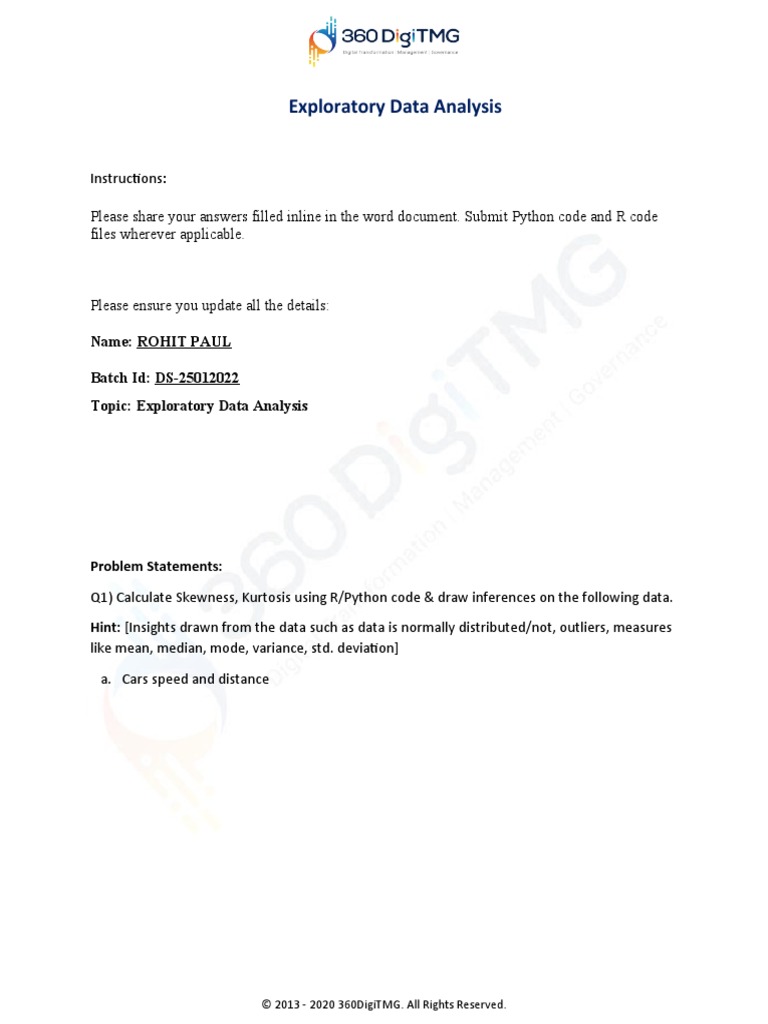 13.exploratory Data Analysis | PDF | Skewness | Statistics