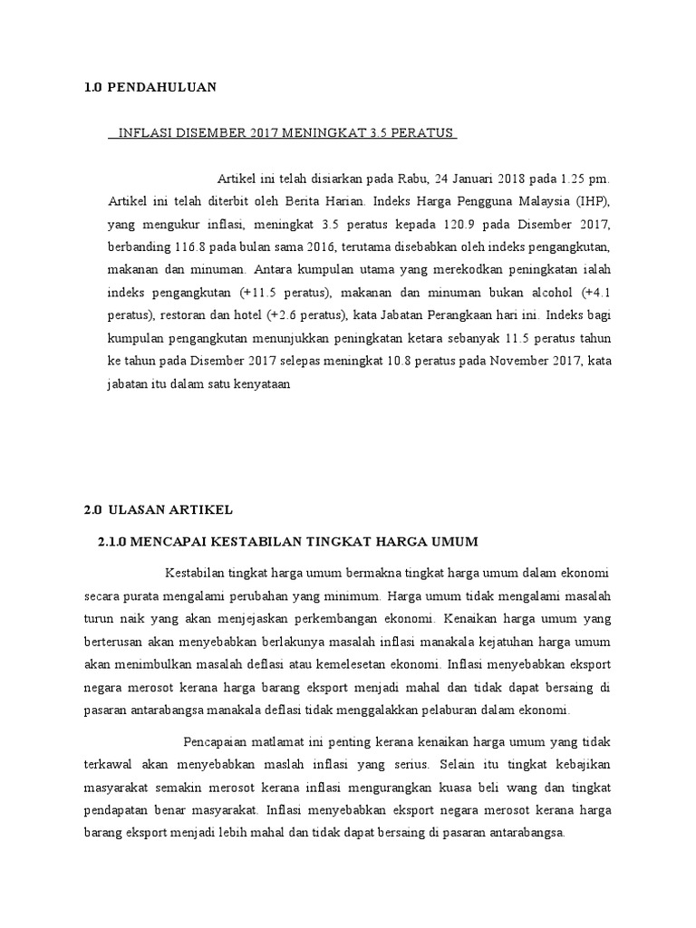 Assignment Ekonomi Sem 2 | PDF