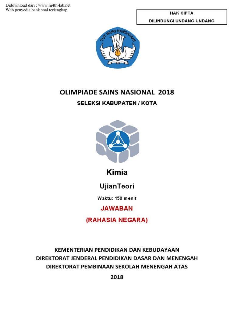 2018 Kunci OSK Kimia | PDF