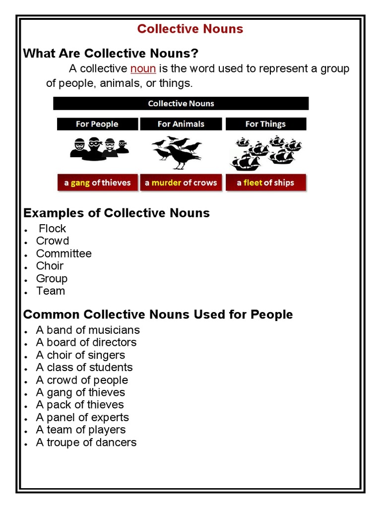 Collective Nouns Grade 6 | PDF