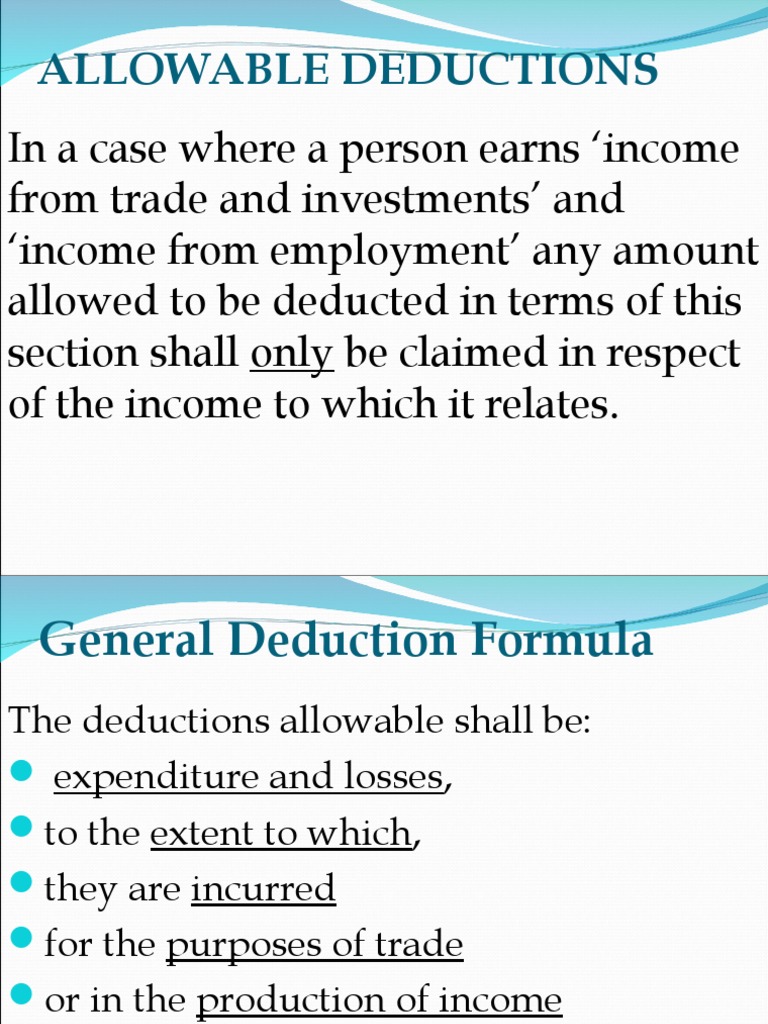 04 Allowable Deductions | PDF | Expense | Tax Deduction