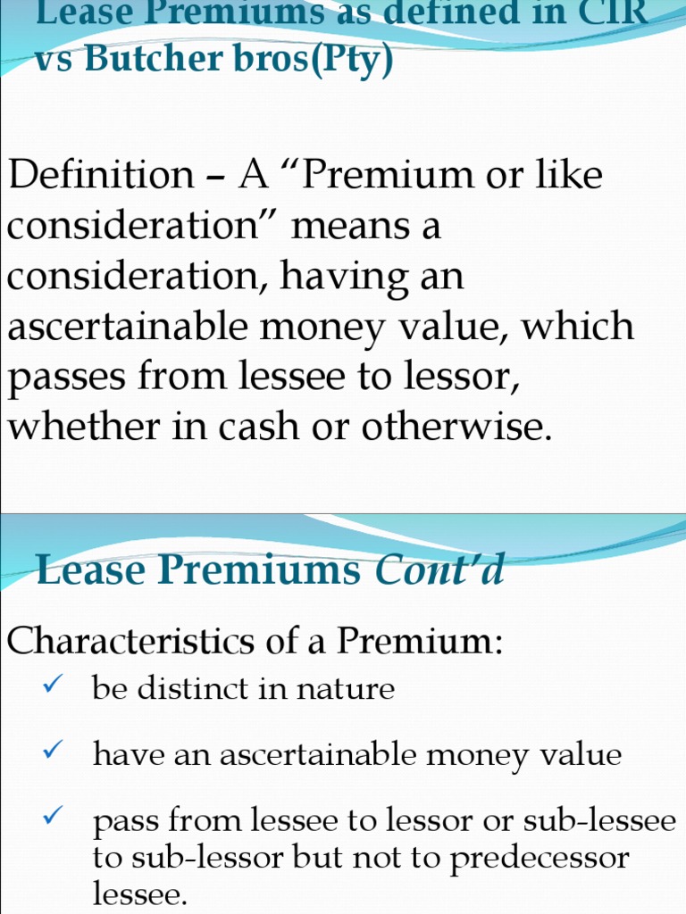 08 Lease Premiums and Lease Inprovements | PDF | Lease | Renting