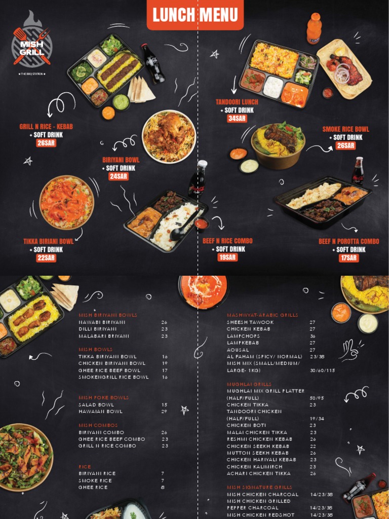 Mish Grill Lunch Menu | PDF | Cuisine | Food And Drink