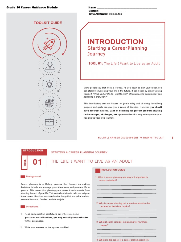 Starting A Career Planning Journey: Grade 10 Career Guidance Module ...