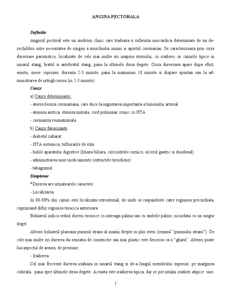 Angina Pectorala | PDF