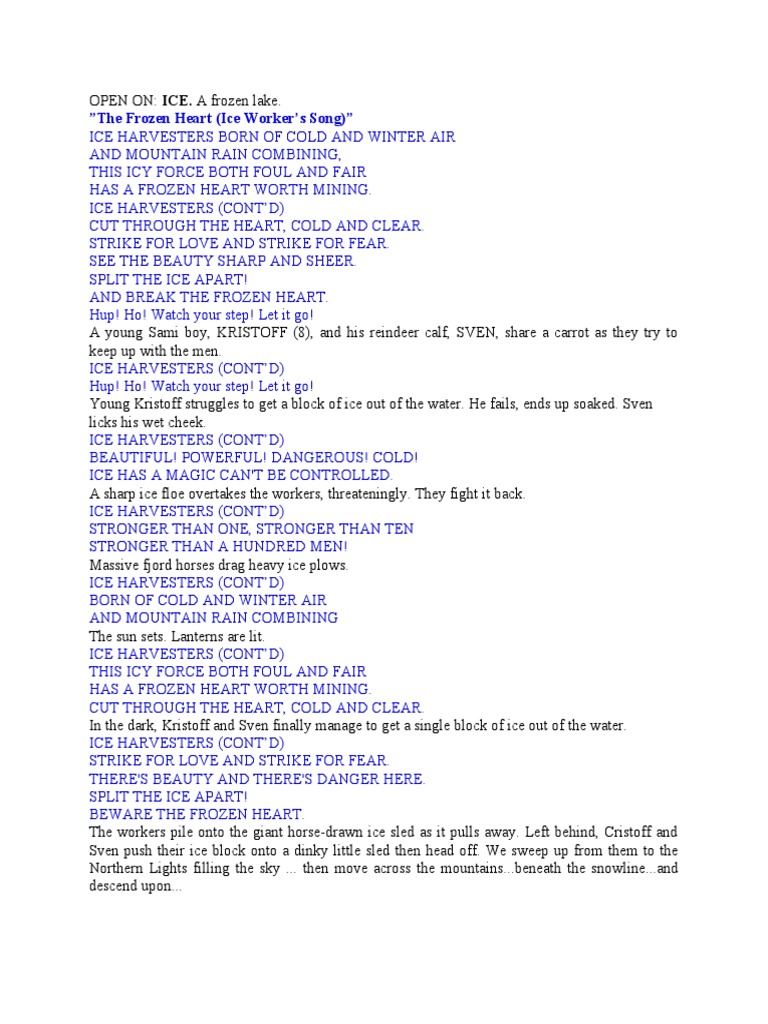 The Frozen Heart (Ice Worker's Song) | PDF
