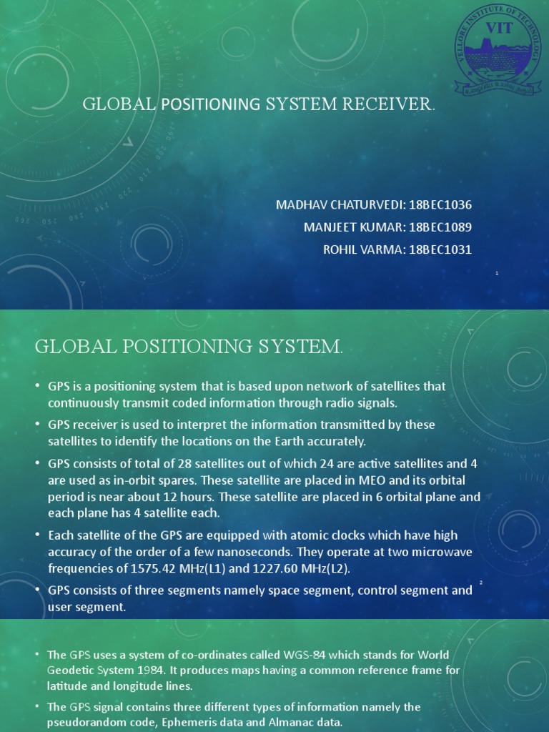 Global Positioning System Receiver | PDF | Global Positioning System ...