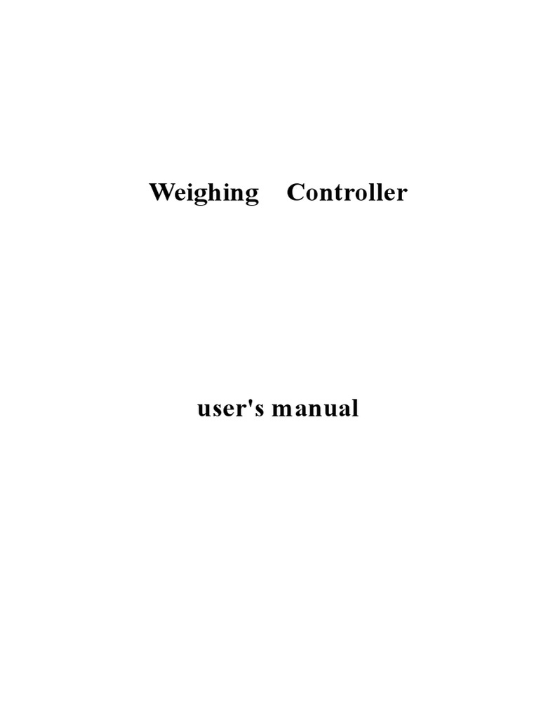 Weighing Controller User Manual | PDF | Weight | Calibration