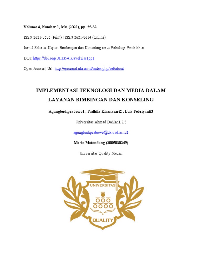 Implementasi Teknologi dan Media dalam Layanan Bimbingan dan Konseling | PDF