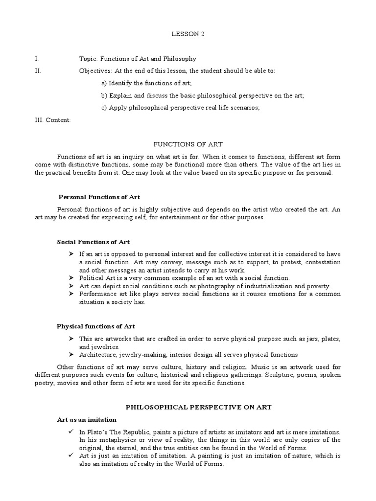 Social Functions of Art | PDF | Paintings | Statue