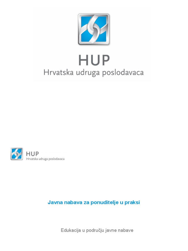 HUP - Prezentacija Javna Nabava Za Ponuditelje U Praksi | PDF