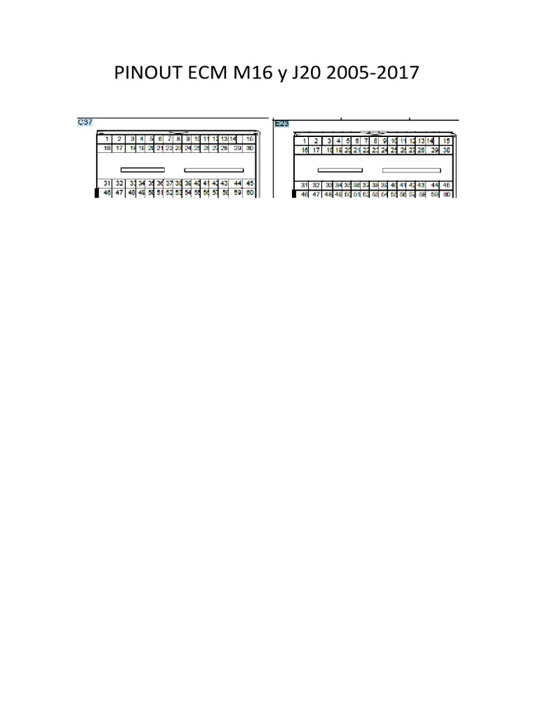 PINOUT ECM M16 y J20 2005-2017 | PDF | Acelerador | Corriente eléctrica