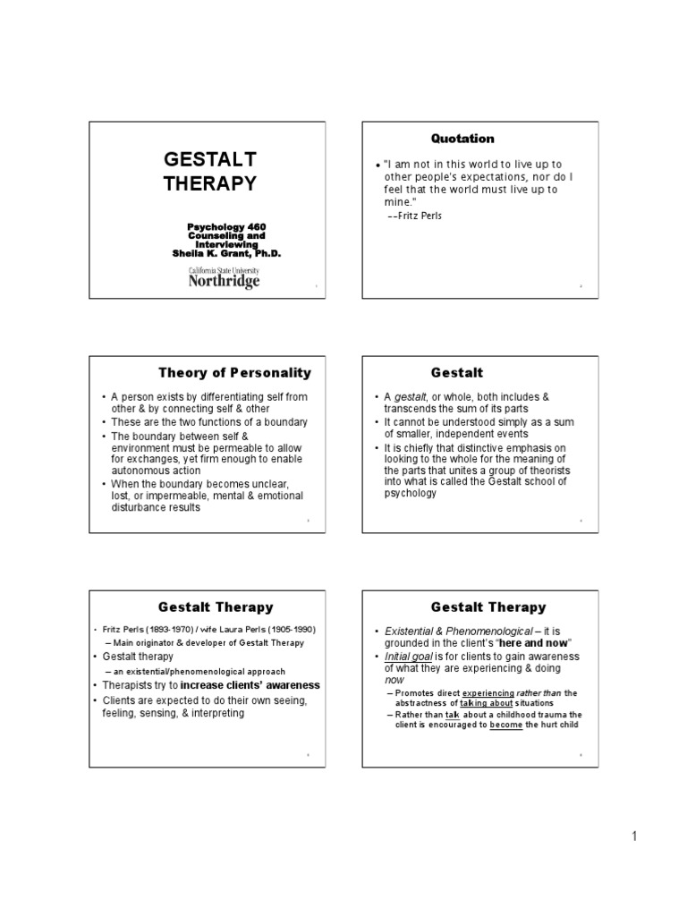 Gestalt Therapy | PDF