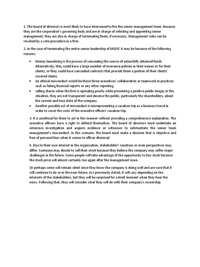 Mysterious Termination | PDF | Stocks | Board Of Directors