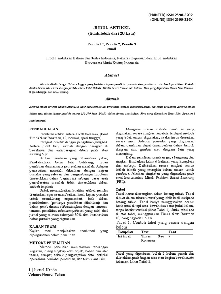 TEMPLATE JURNAL - Doc Kredo | PDF