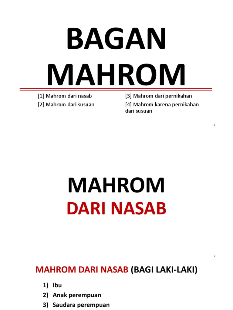 BAGAN MAHROM Full | PDF