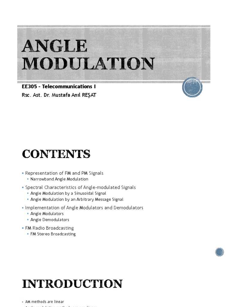 Angle Modulation | PDF | Frequency Modulation | Modulation