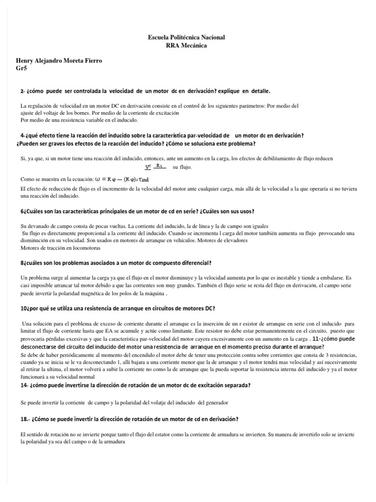 Deber 2.3 Moreta Henry | PDF | Generador eléctrico | Inductor