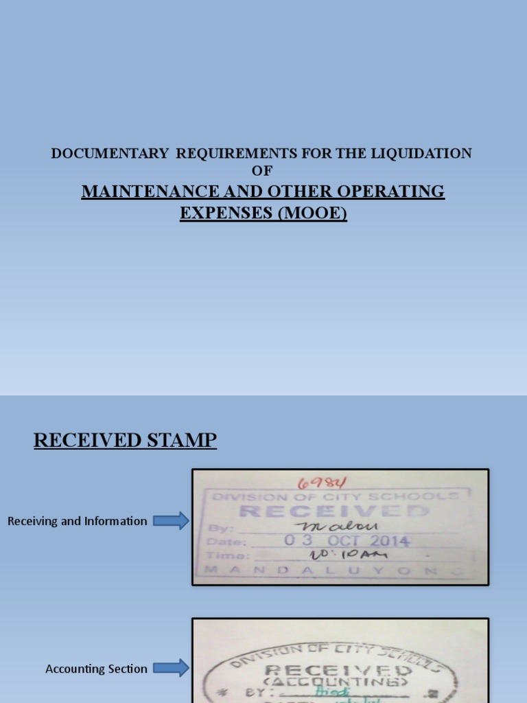 Liquidation Requirements for MOOE | PDF | Receipt | Payments
