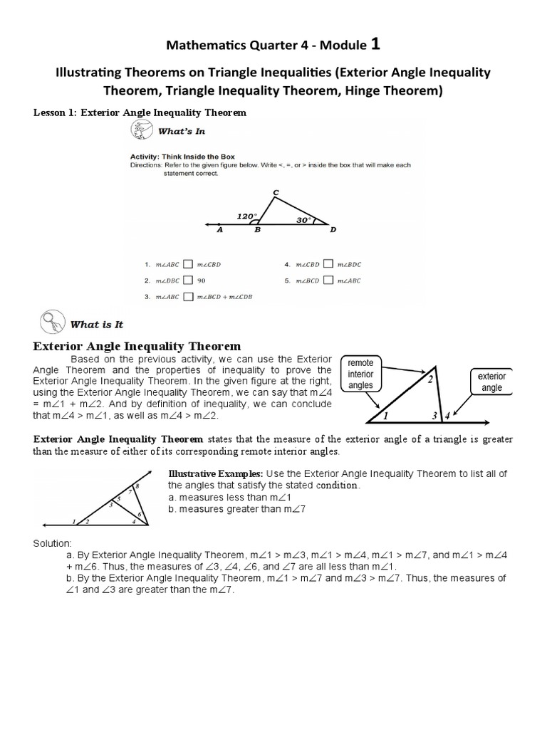 Module 1 q4 | PDF | Triangle | Theorem