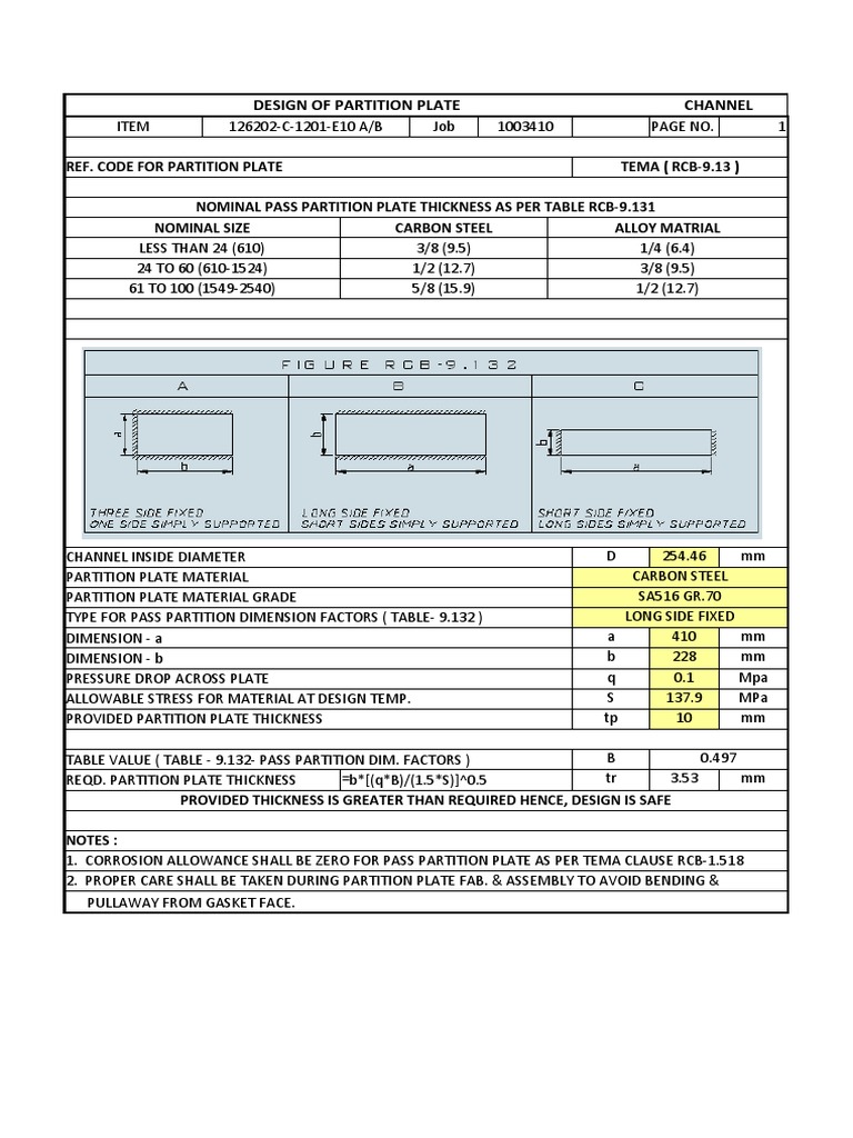 Design of Partition Plate Channel | PDF | Chemistry | Civil Engineering