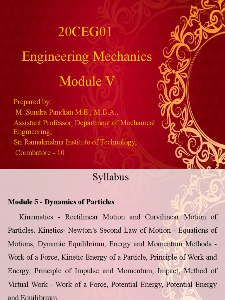 Engineering Mechanics Unit 5 | PDF | Force | Acceleration
