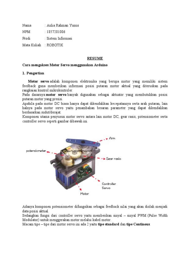 Motor Servo Dengan Arduino | PDF