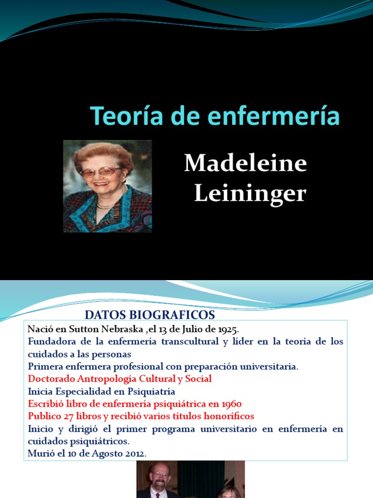 Madeleine Leininger | PDF | Enfermería | Teoría