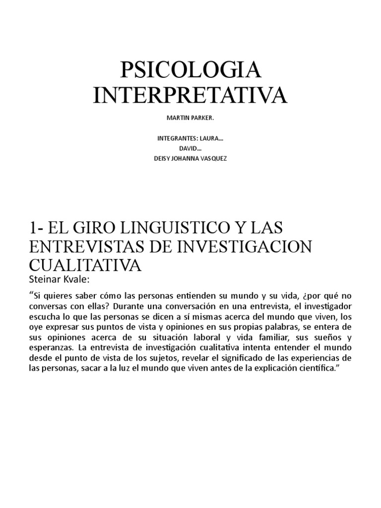 Psicologia Interpretativa | PDF