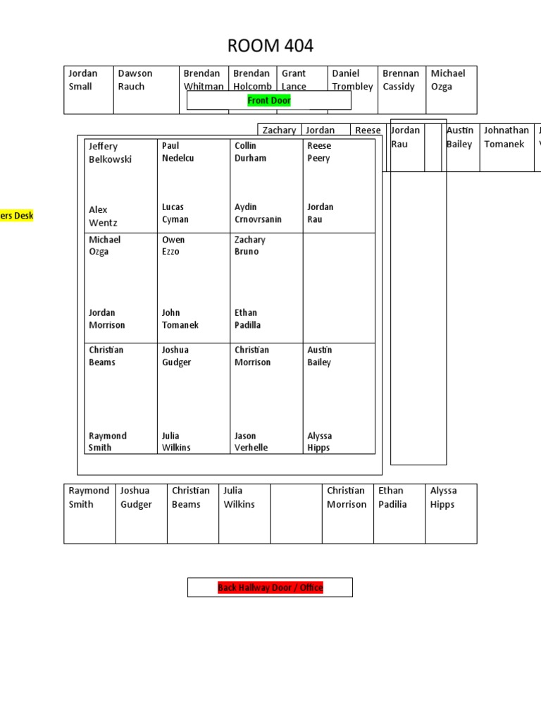 Seating Chart - B Block | PDF