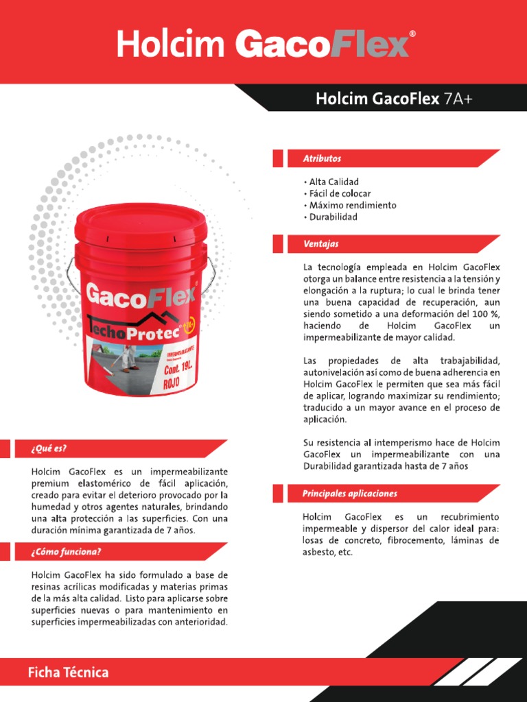 Ficha Tecnica GacoFlex 7A - Compressed | PDF