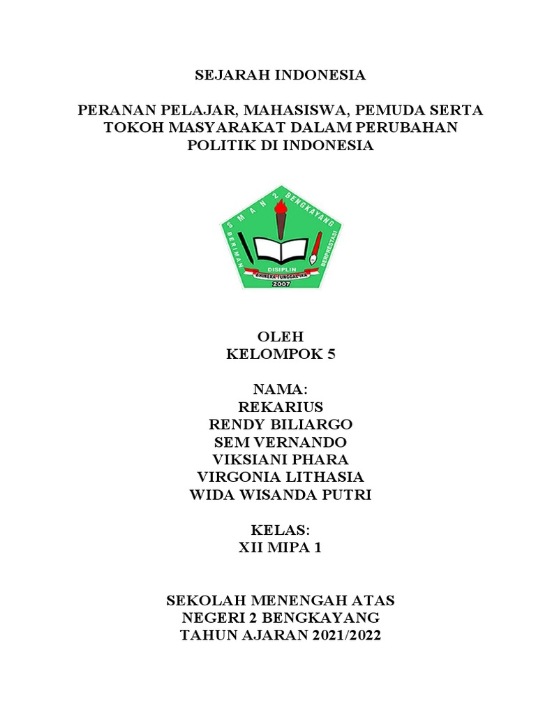 Peranan Pelajar, Mahasiswa, Pemuda Serta Tokoh Masyarakat Dalam ...