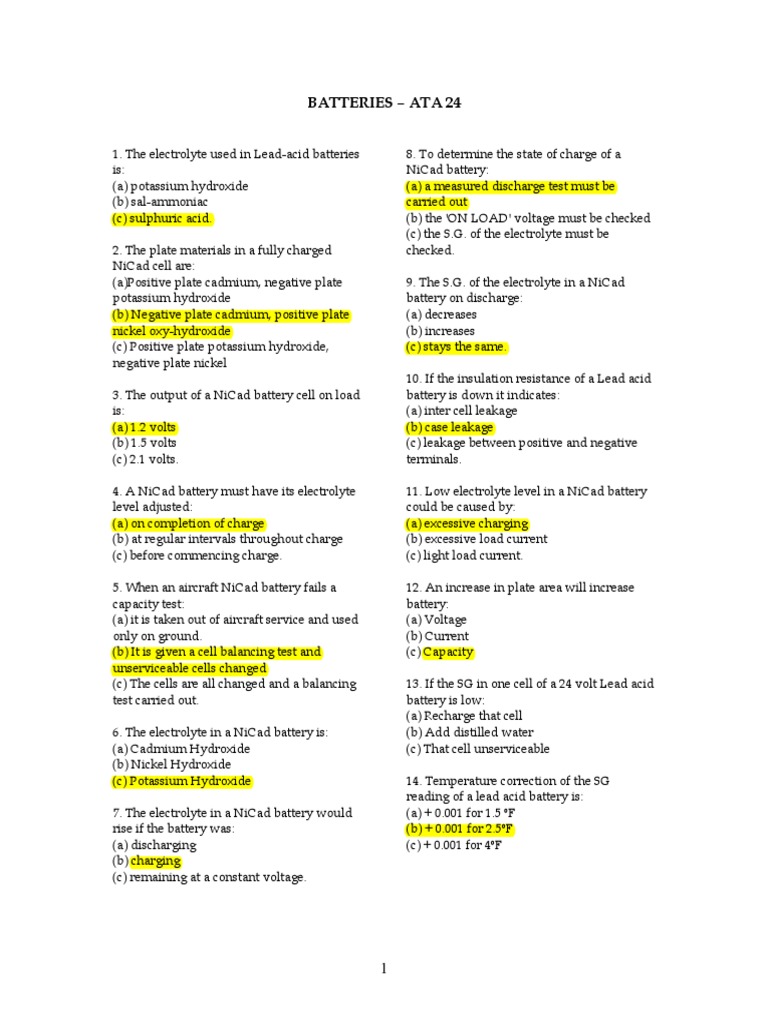 Batteries - Ata 24 | Download Free PDF | Electrical Engineering ...