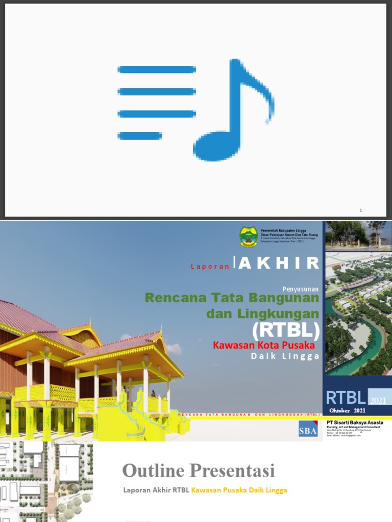 Presentasi Laporan Akhir RTBL Kawasan Kota Pusaka Daik Lingga Okay | PDF