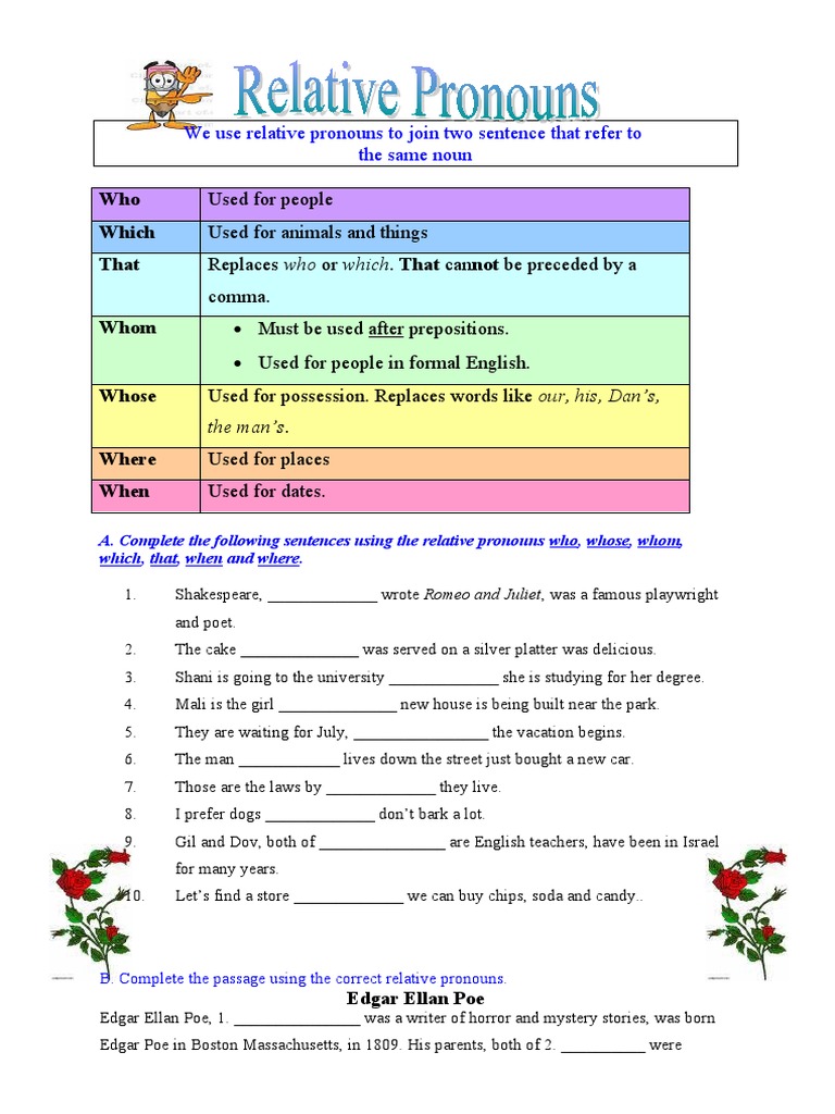 We Use Relative Pronouns To Join Two Sentence That Refer To The Same ...