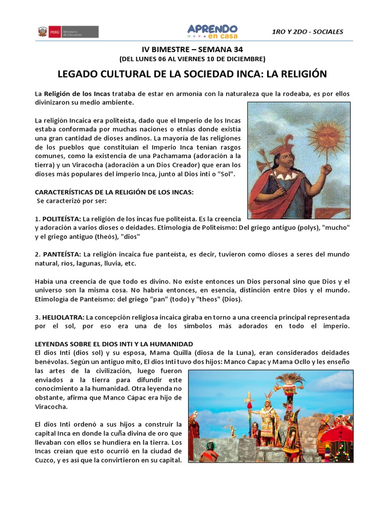 Legado Cultural de La Sociedad Inca - La Religión | PDF | Imperio Inca ...