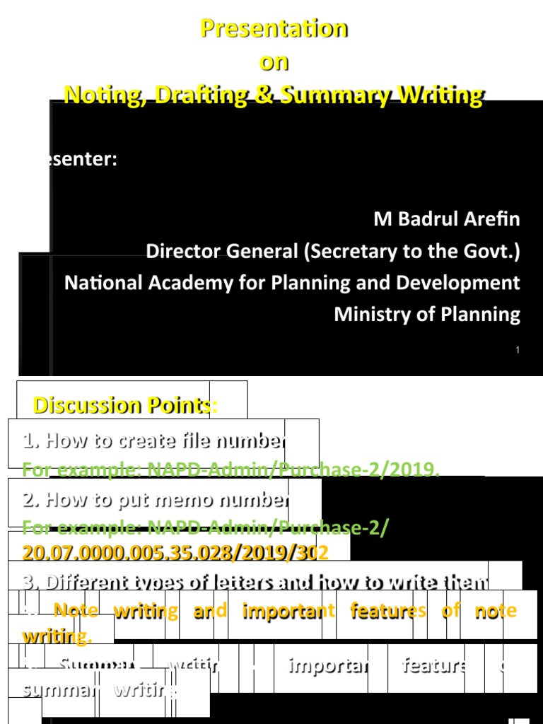 Noting, Drafting & Summary Writing | PDF | Computers