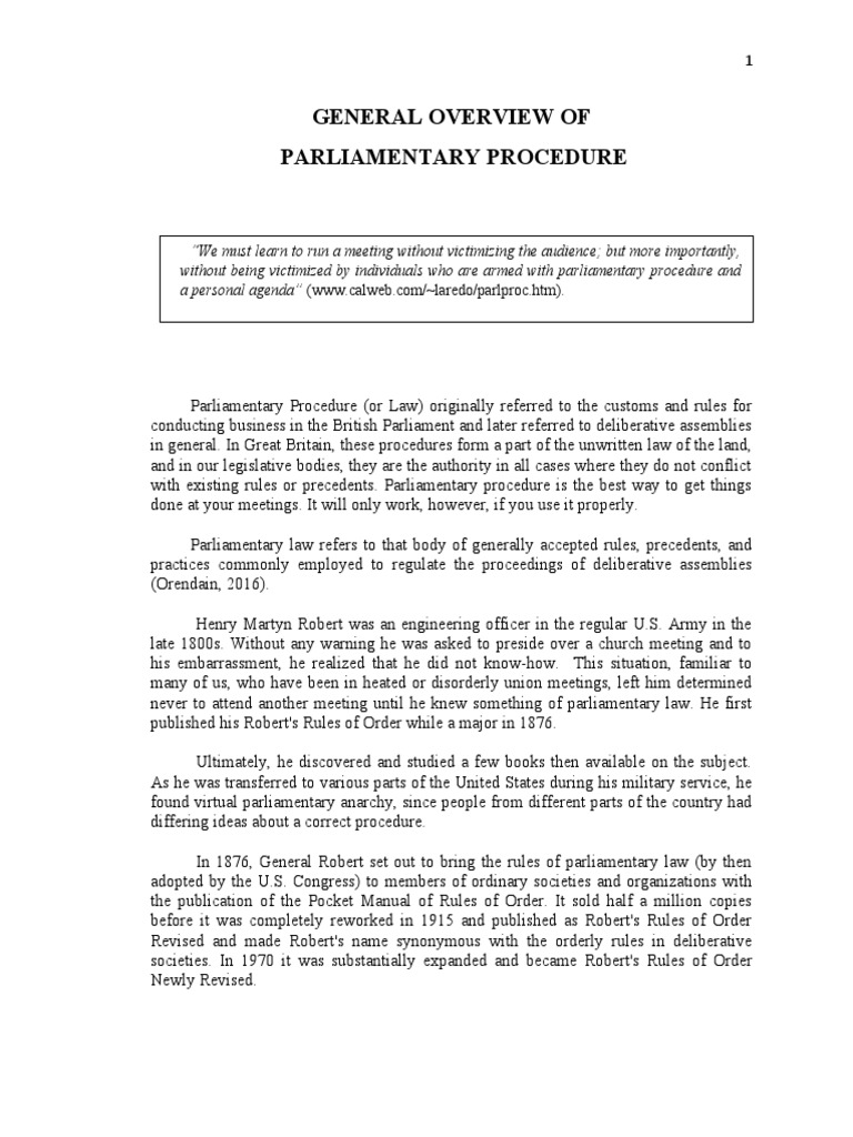Parl Lesson 1 | Download Free PDF | Consensus Decision Making ...