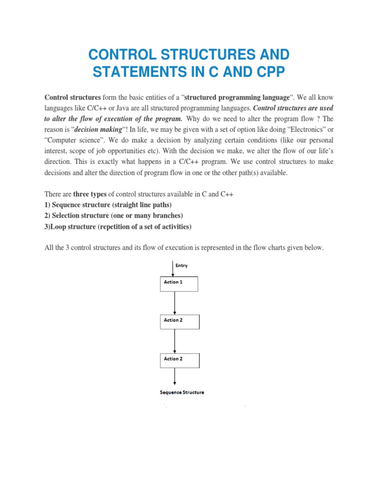 Control Structures and Statements in C and CPP | PDF | Control Flow | Computing