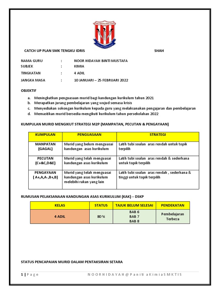 Cu Plan Kimia 4a | PDF
