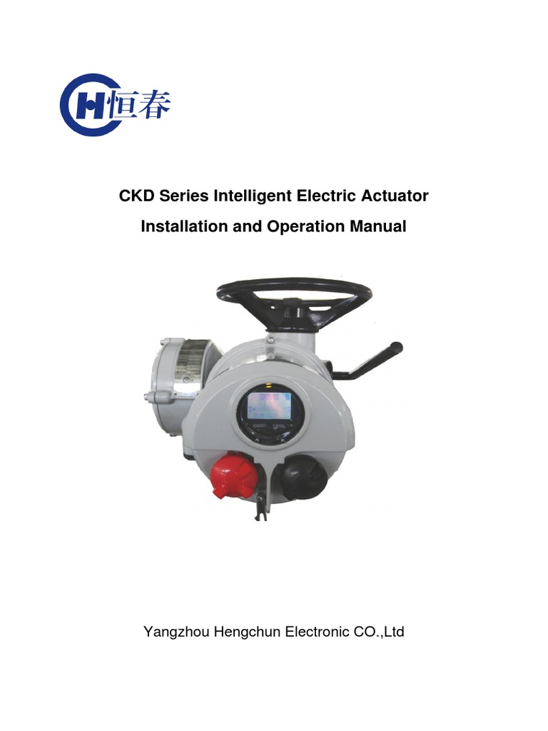 CKD Series Intelligent Electric Actuator Installation and Operation ...