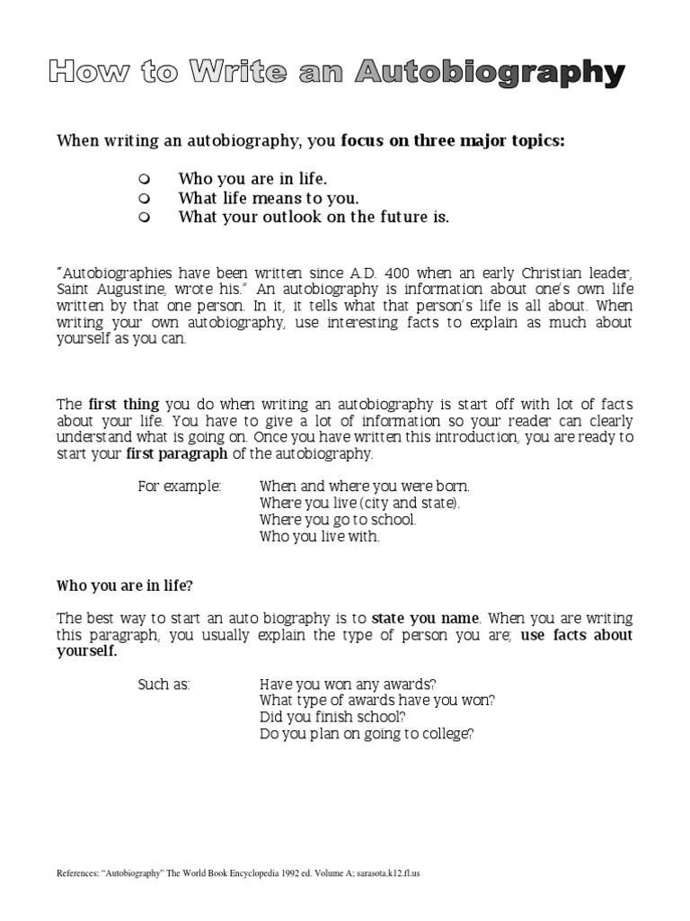 How To Write An Autobiography | PDF | Autobiographies
