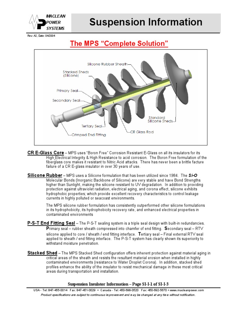 Maclean Suspension Insulator Overview | PDF | Insulator (Electricity ...