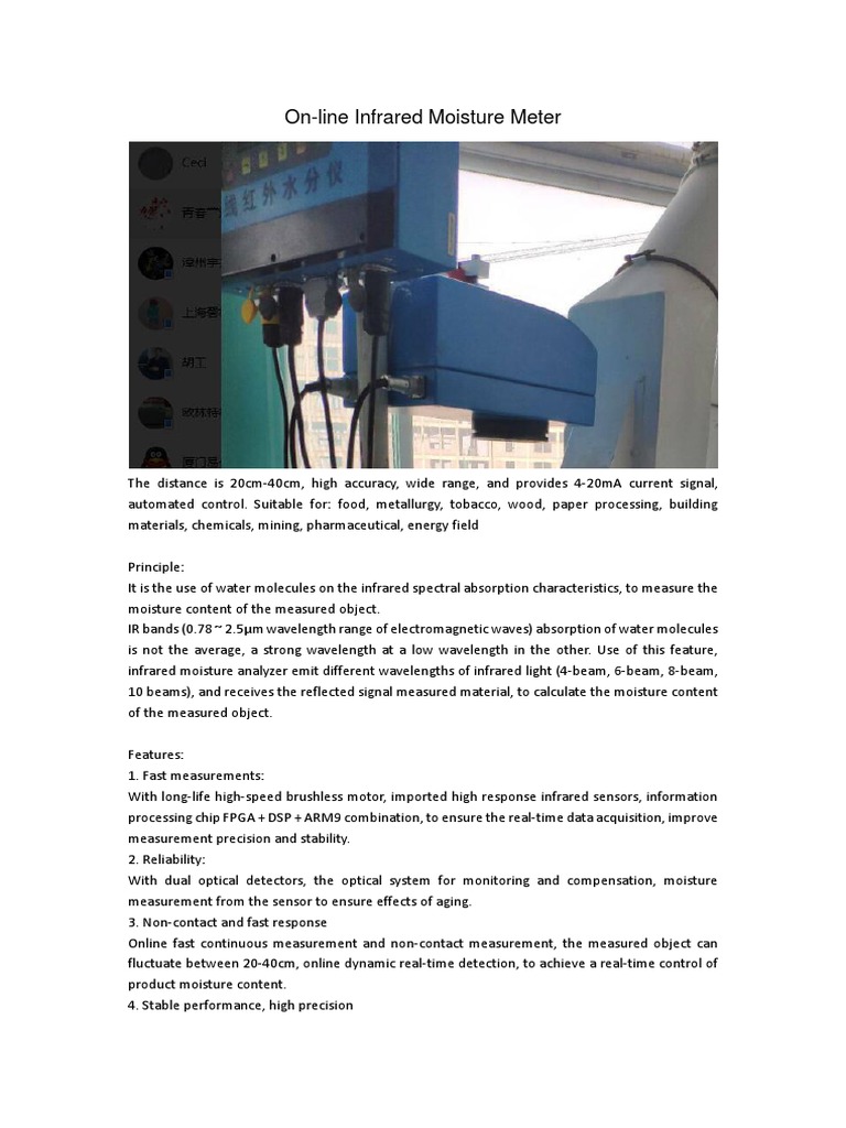 On-Line Infrared Moisture Meter | PDF