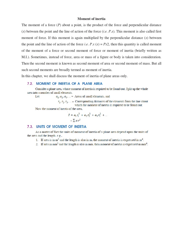 Moment of Inertia Notes | PDF